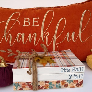 Fall Decor, Fall Stamped Books, Decorative Books, Stamped Books, Fall ...