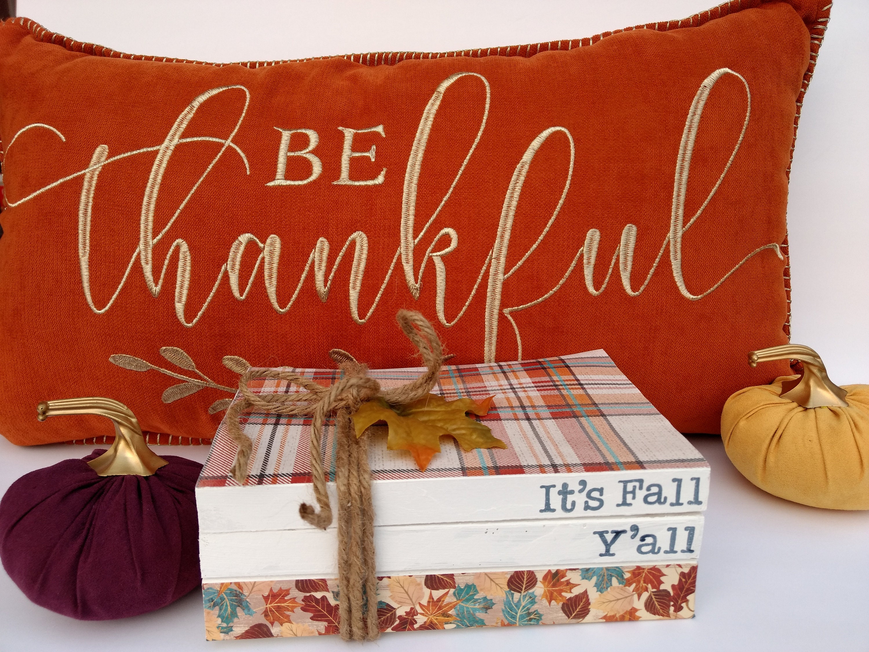 Fall Decor Fall Stamped Books Decorative Books Stamped - Etsy