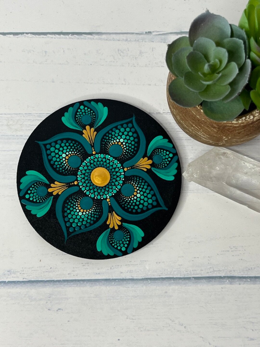 Mandala Painting, Mandala Magnet Large, 10cm Hand Painted Mandala ...