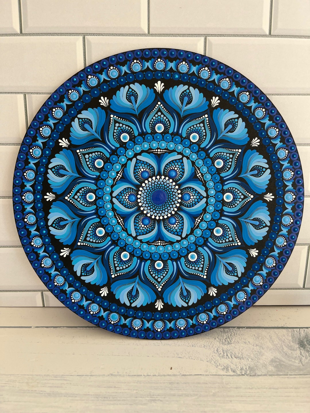 Mandala Art, 25cm Original Hand Painted Board, Dot Art, Dot Mandala ...