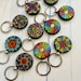 Mandala Art Keyring, 3cm Hand Painted, Dot Art, Dot Mandala, Red ...