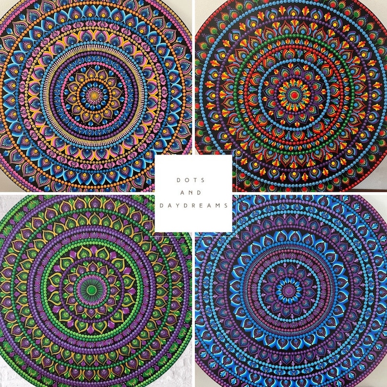 Hand Painted Dot Mandala Art: Whispering Ember, 24 Inch Wall Decor - Etsy
