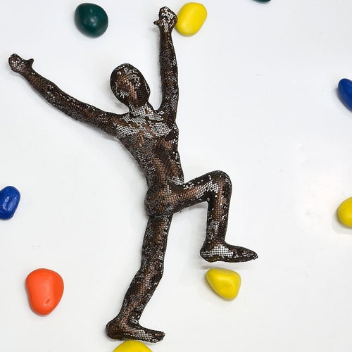 Climbing Figure Metal Wall Art Abstract Art Wire Mesh - Etsy