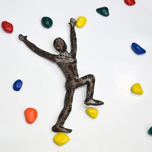Metal Sculpture of a Climbing Man, Metal Wall Art, Climber 3d Gift ...