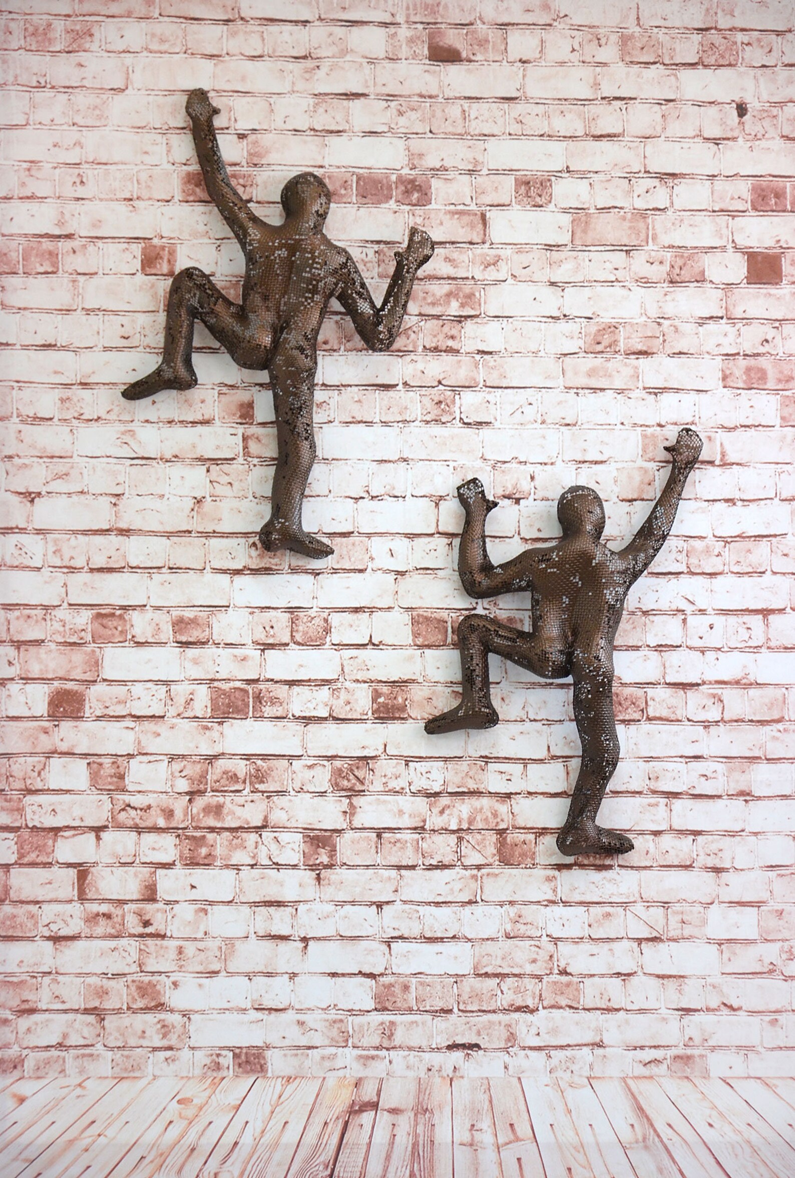 SET of 2 Climbing Men, Wall Decor, Wall Hanging, Metal Art, Rock ...