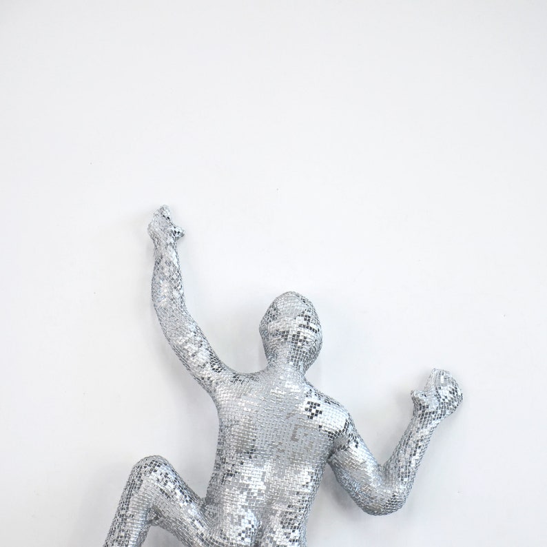 Climbing man sculpture wire mesh sculpture Hanging | Etsy