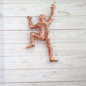 Climbing Figure, Metal Wall Art, Wire Mesh Sculpture, Wall Hanging ...