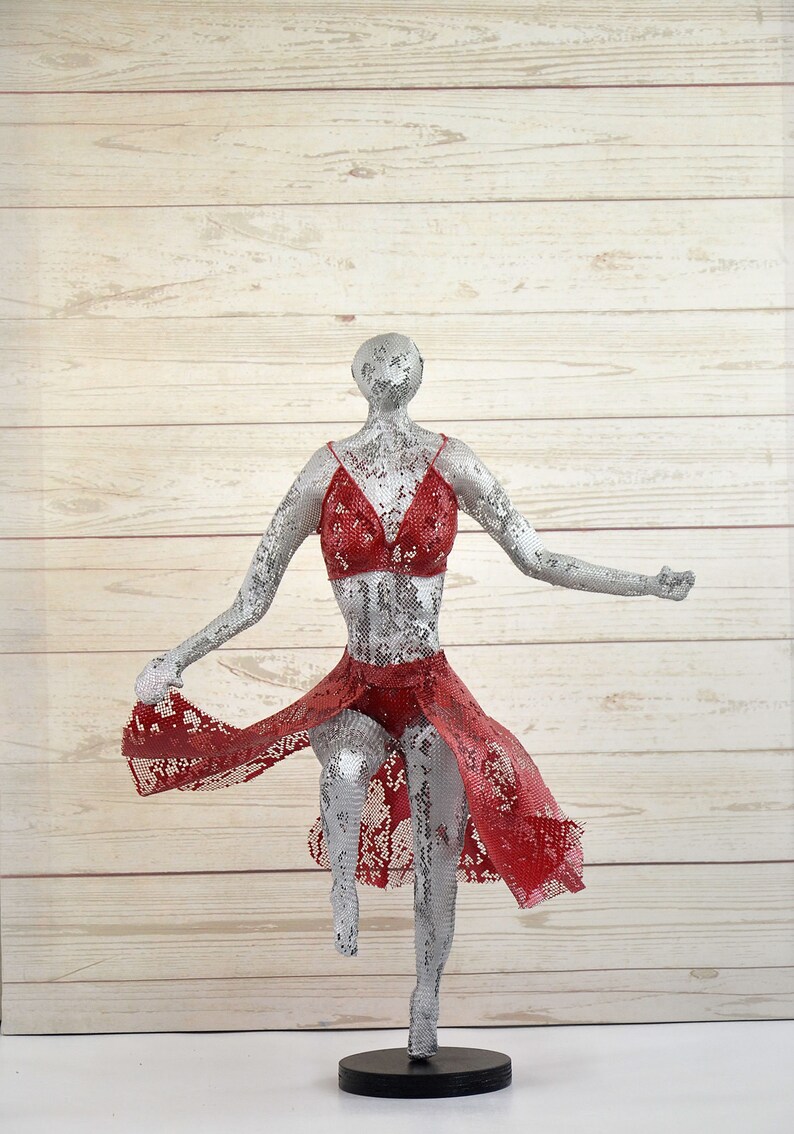 Metal Sculpture, Ballet Dancer Sculpture, Metal Wire Mesh, Handmade ...