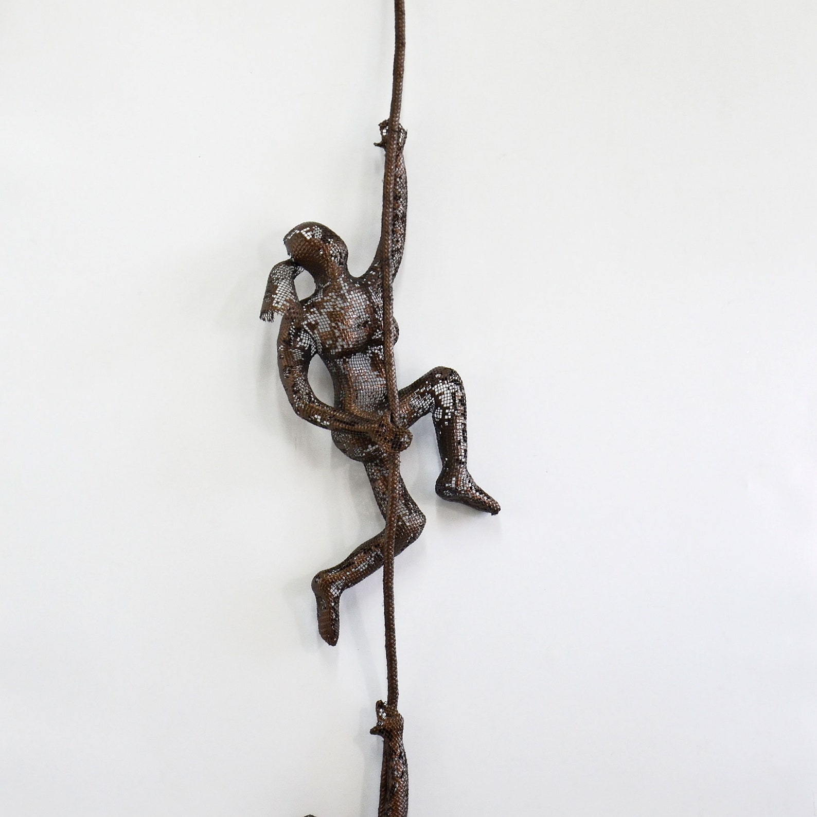 Metal Wall Art SET of 2 Climbing Figures on Rope Wall Decor - Etsy