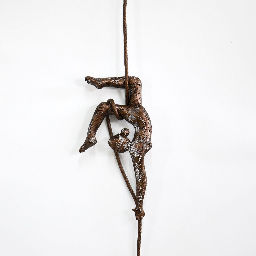 Acrobat on Aerial Rope, Plunging Sculpture, Metal Wall Art Sculpture ...