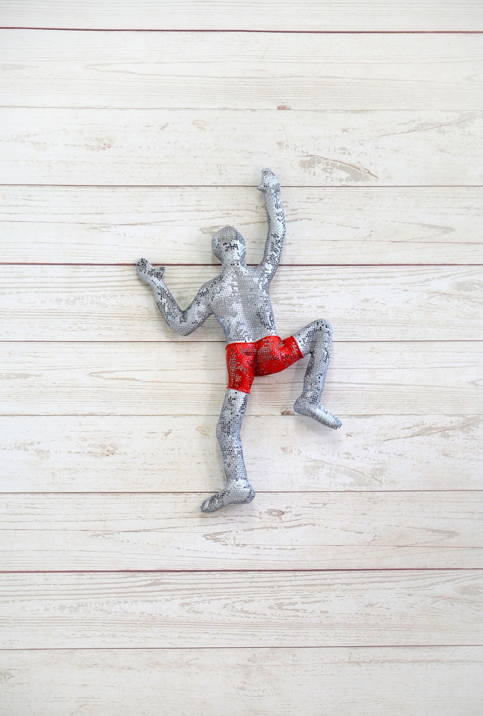 Climbing Man Figure, Metal Wall Art, Rock Climber, Wire Mesh Sculpture ...