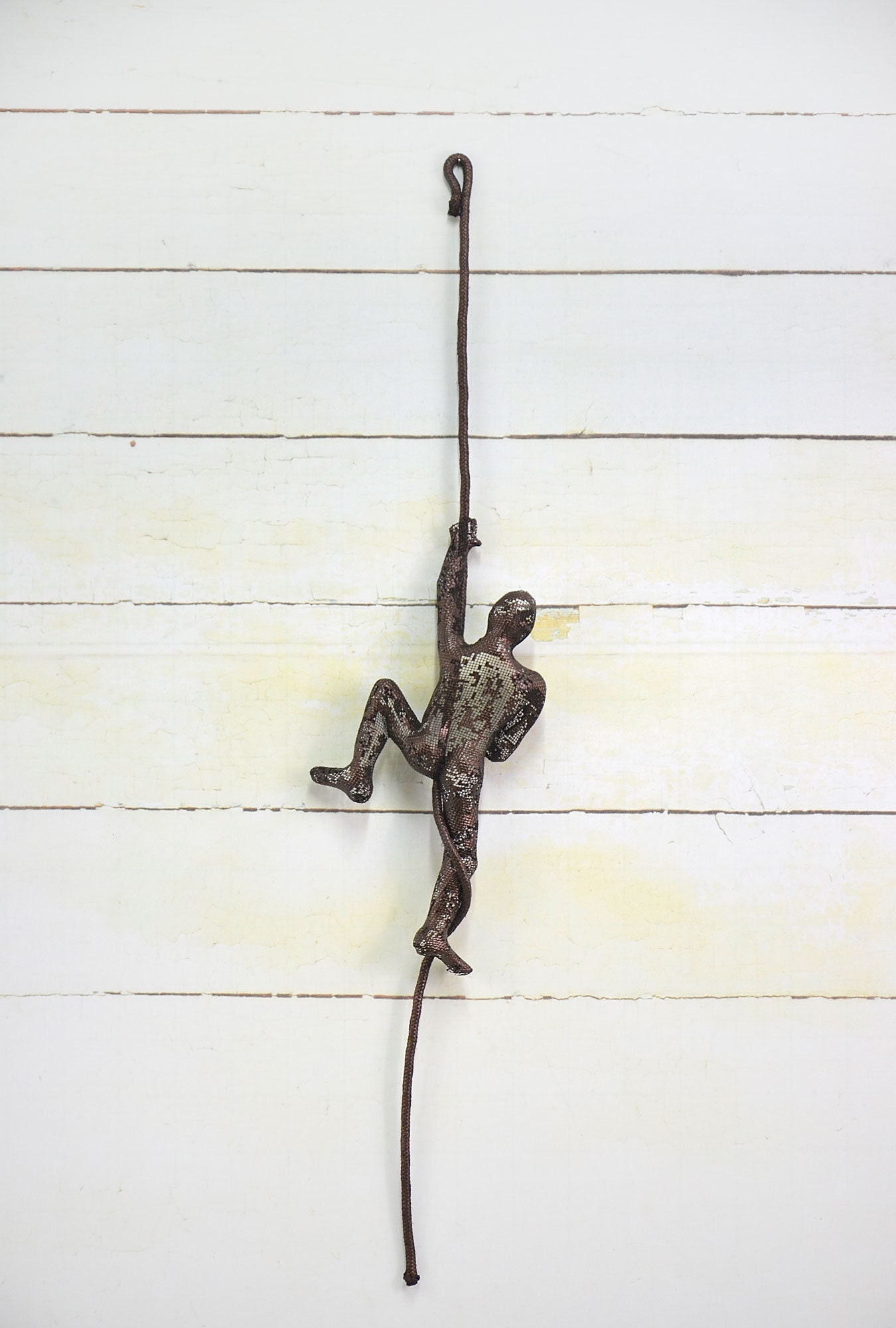 Wall hanging Climbing man on rope home decor metal | Etsy