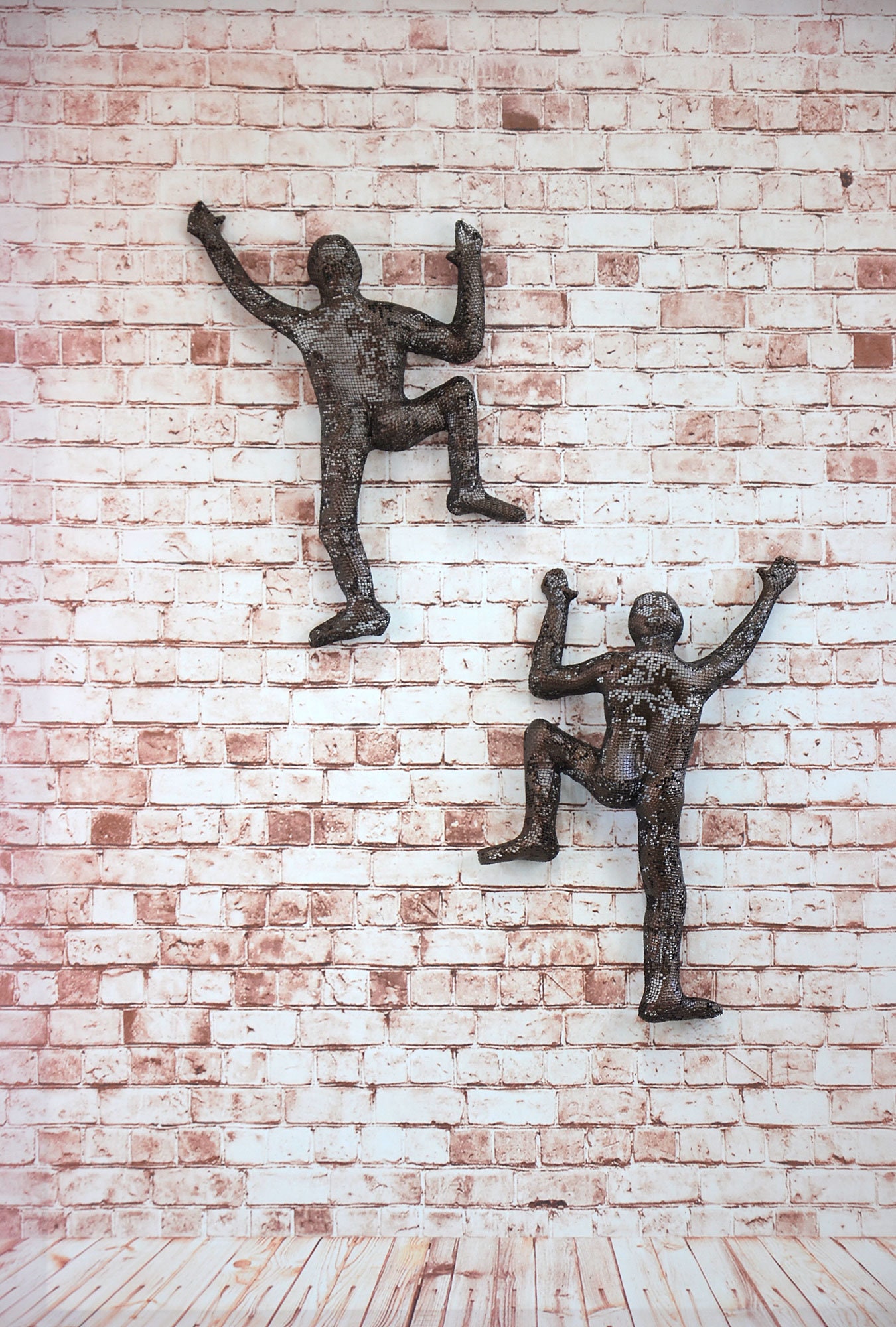 Climbing Figure, Metal Wall Art, Abstract Art, Wire Mesh Sculpture ...