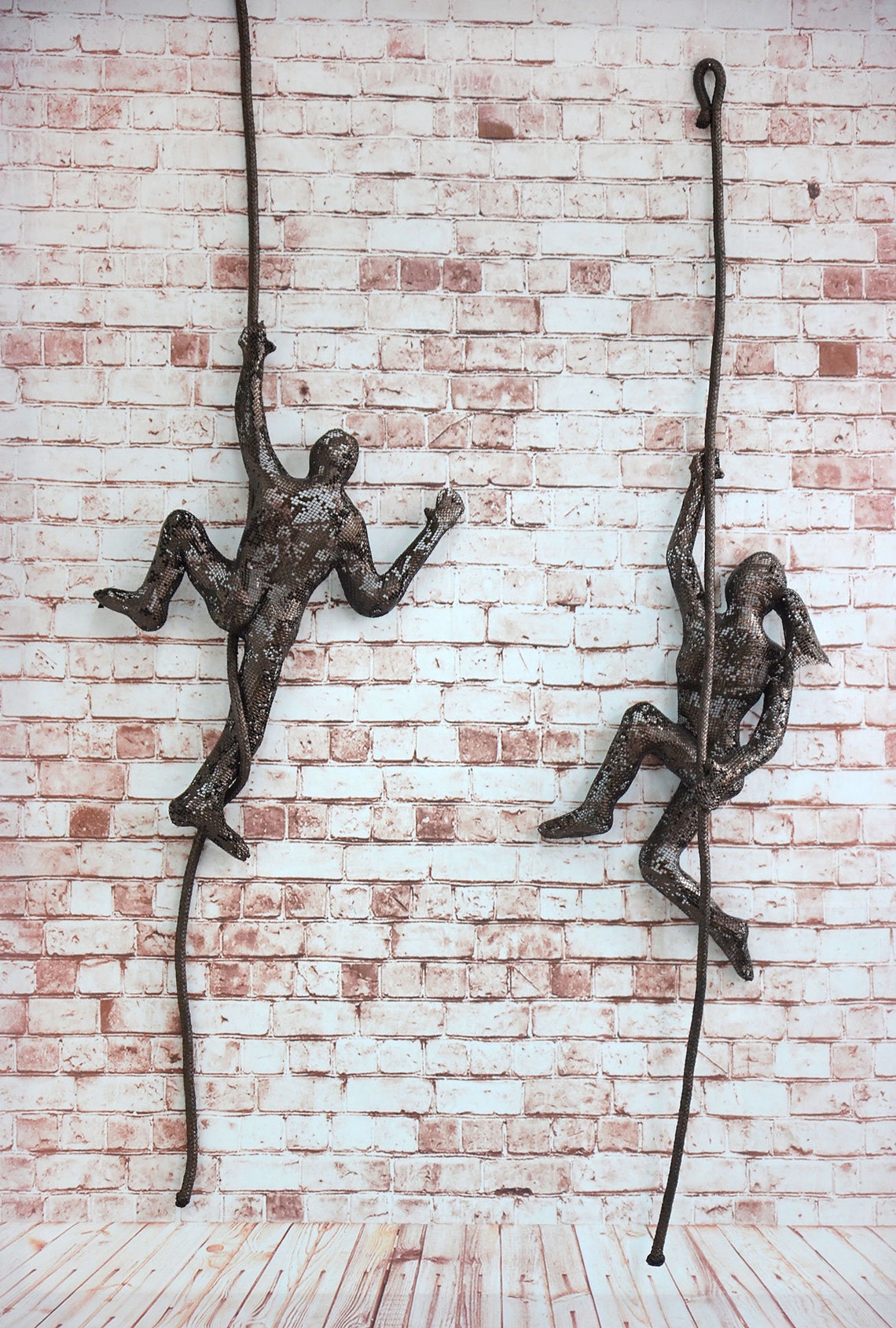 Rock climber Climbing Figure on the rope Metal art sports | Etsy