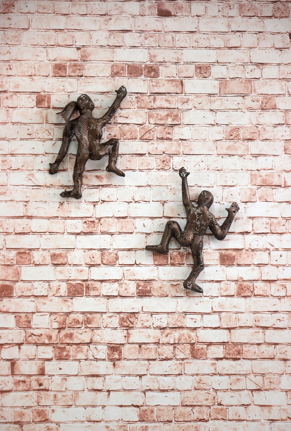 Metal Wall Art SET of 2 Miniature Climbing Figure Wall Decor - Etsy