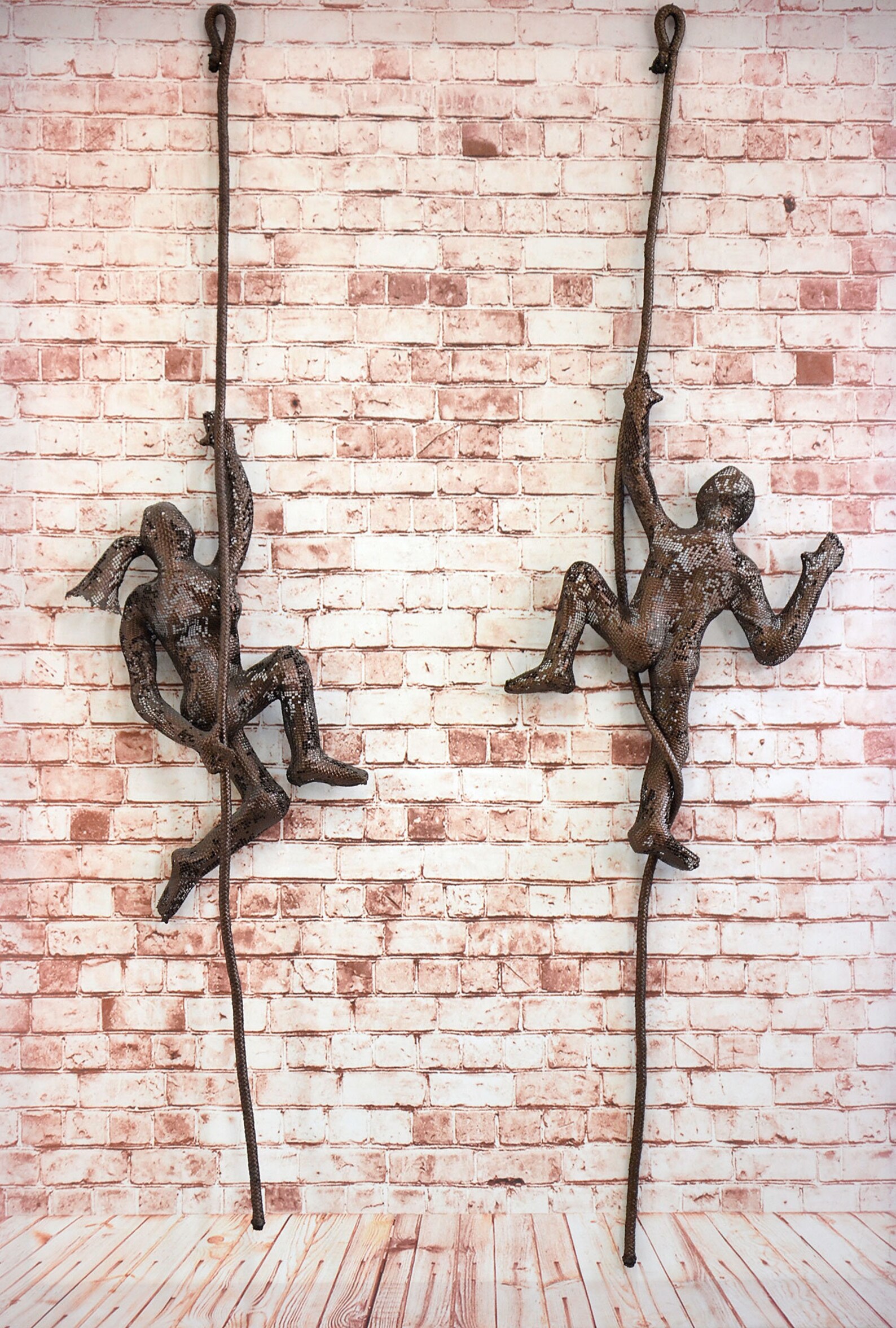 Rock Climber Climbing Figure on the Rope Metal Art Sports - Etsy