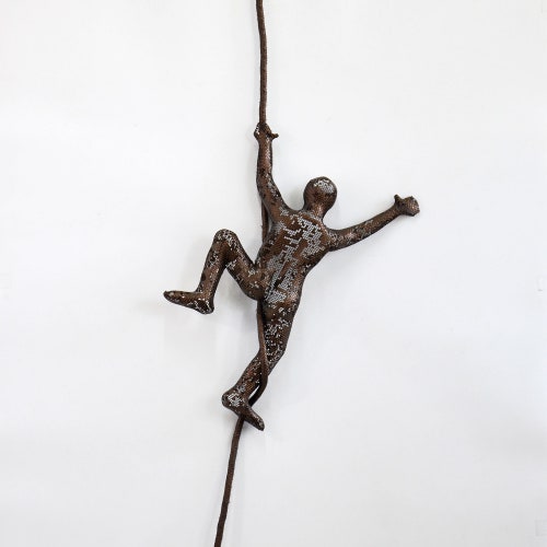 Rock Climber Climbing Figure on the Rope Metal Art Sports - Etsy Israel