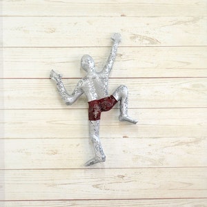 Climbing Man Figure Metal Wall Art Rock Climber Wire Mesh - Etsy