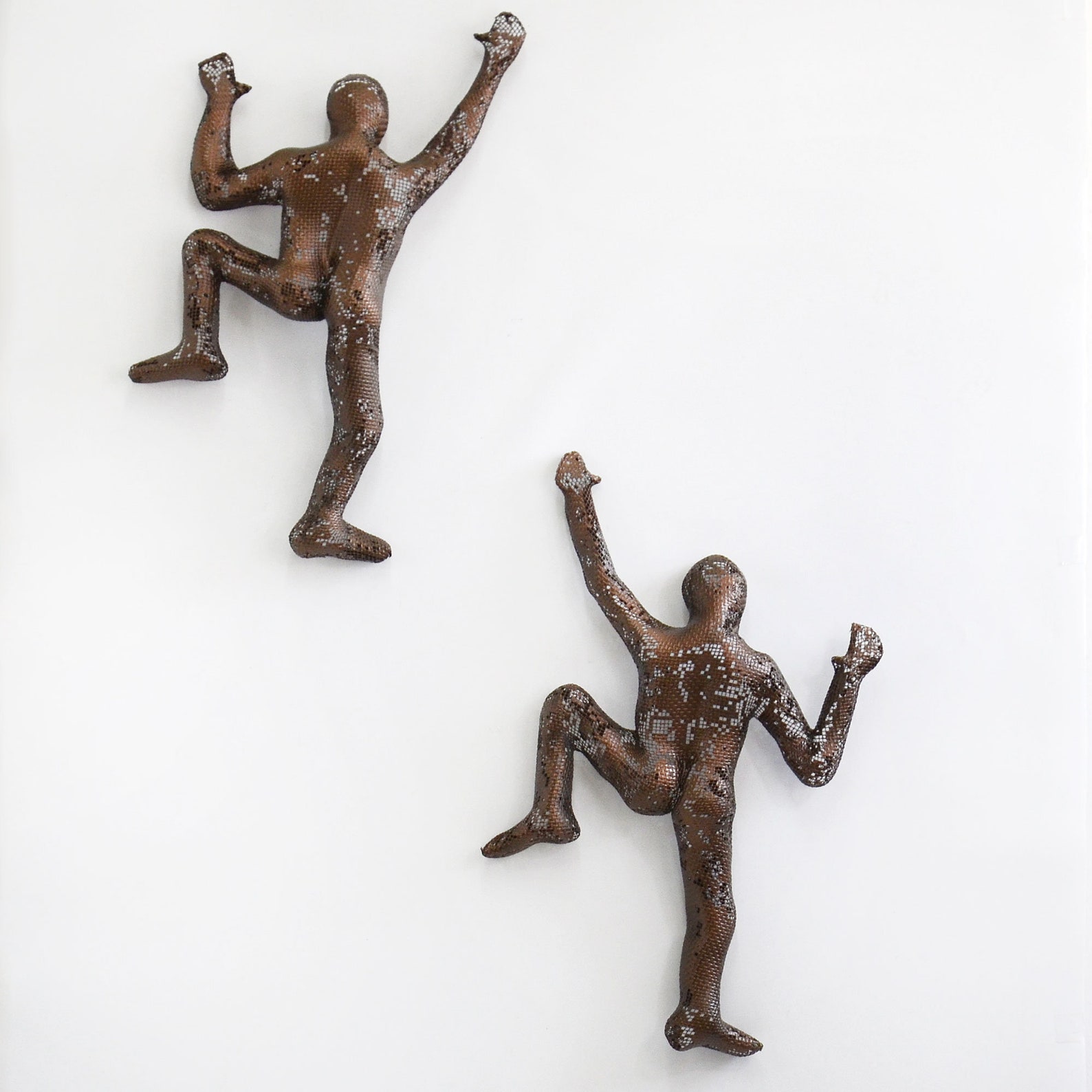 SET of 2 Climbing Men, Wall Decor, Wall Hanging, Metal Art, Rock ...