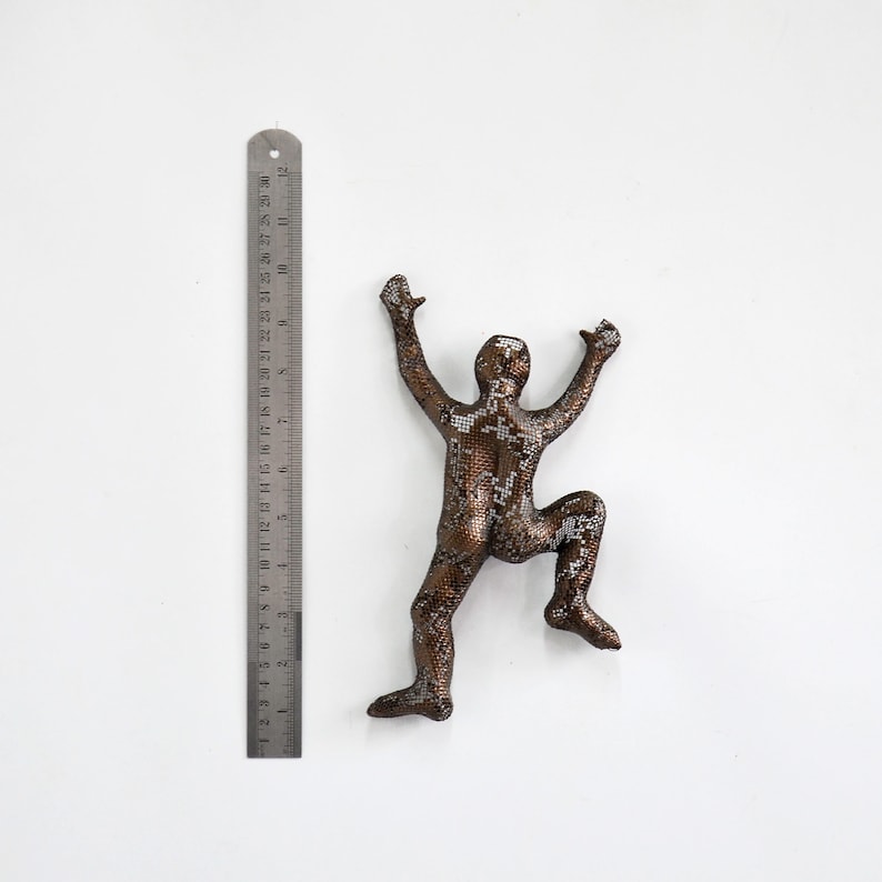 SET of 2 Miniature Climbing Figure, Wall Decor, Wall Hanging, Metal Art ...