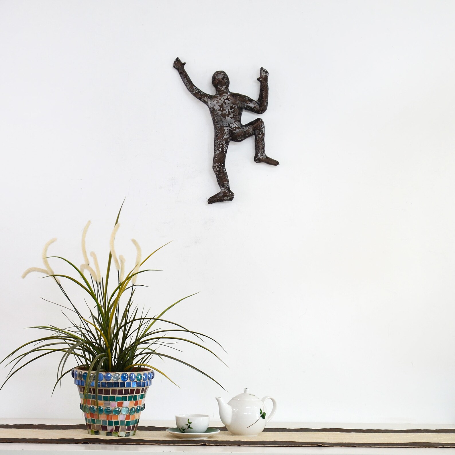 Climbing Figure Metal Wall Art Abstract Art Wire Mesh - Etsy