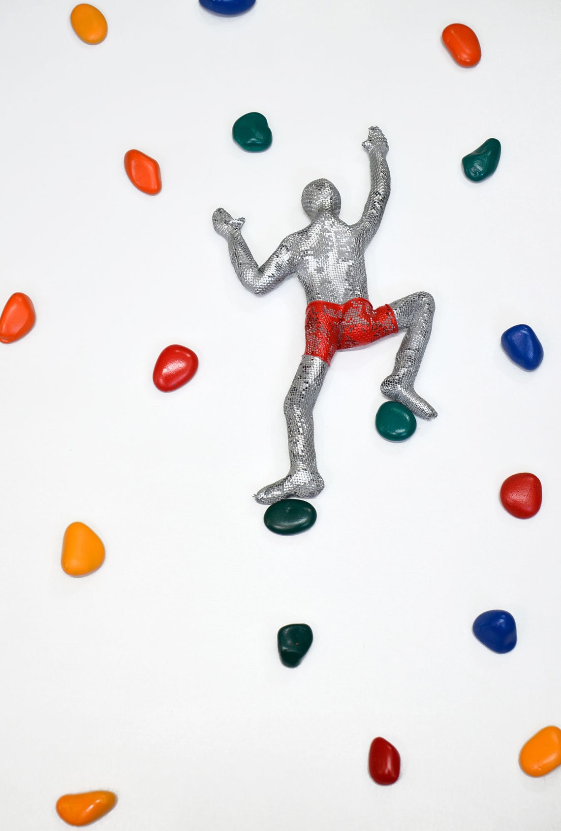 Climbing Man Figure, Metal Wall Art, Rock Climber, Wire Mesh Sculpture ...
