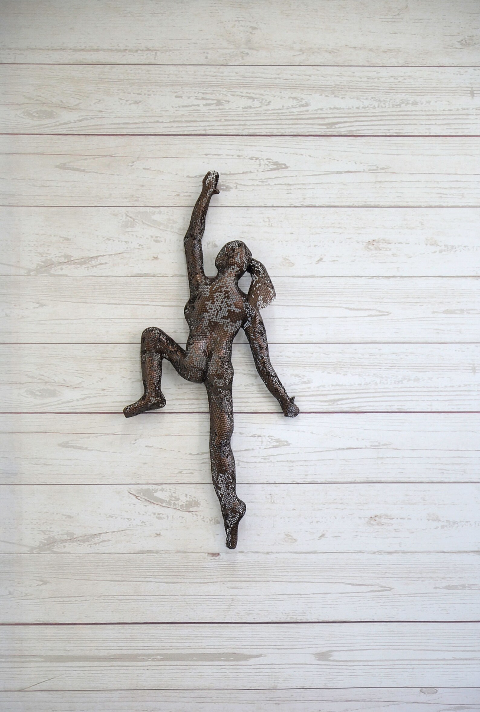 Climbing Woman Figure Metal Wall Art Rock Climber Wire Mesh - Etsy