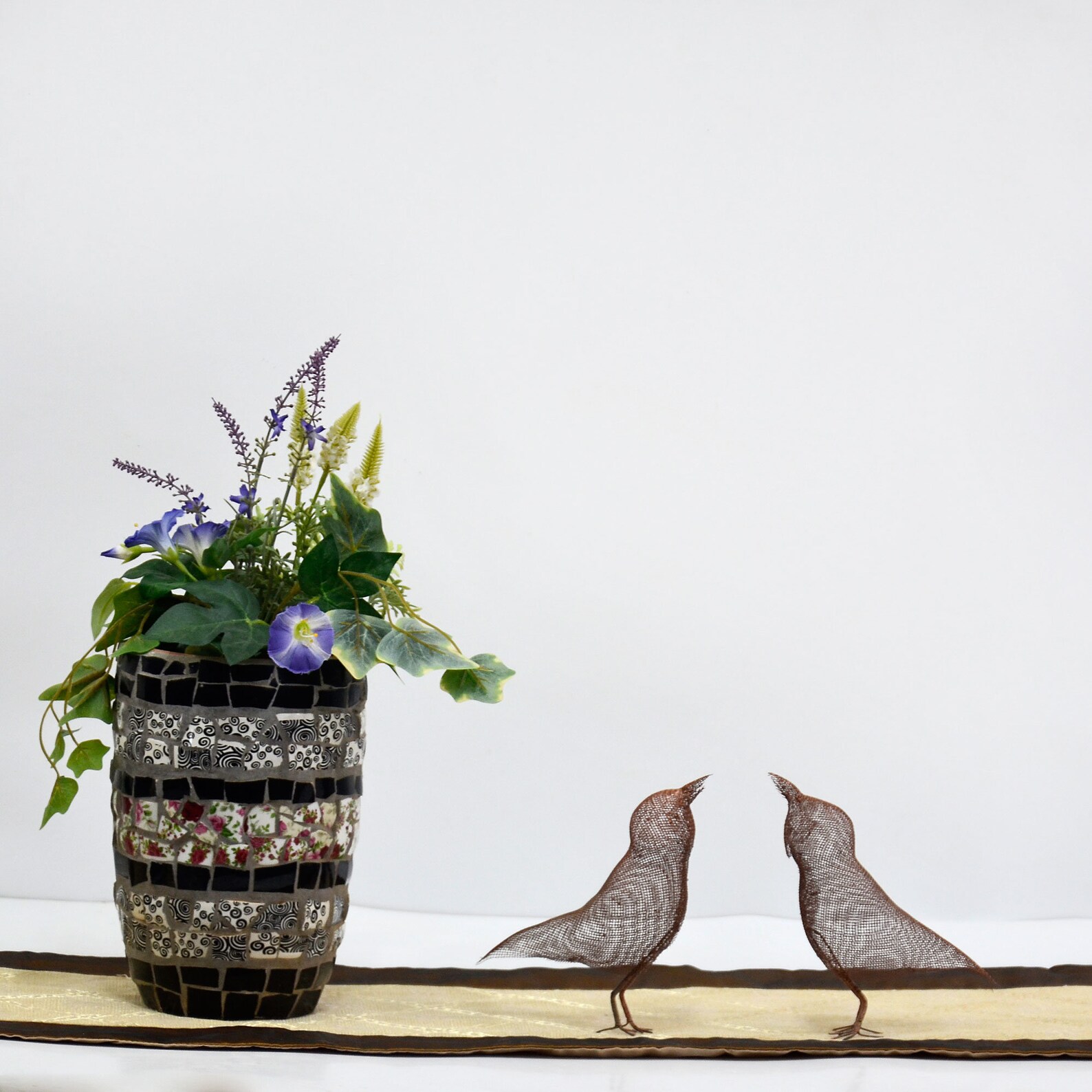 Set of 2 Small Metal Bird Sculptures Metal Bird Figurines | Etsy