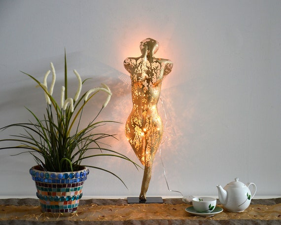 Modern metal sculpture woman torso wire mesh sculpture | Etsy