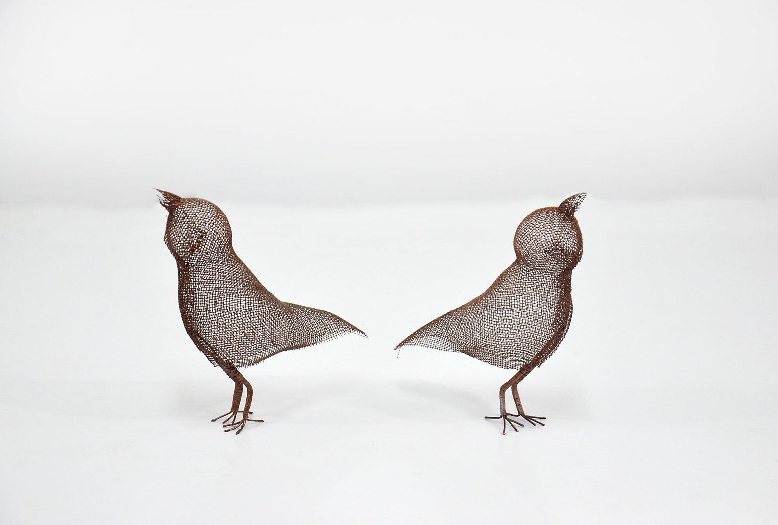 Set of 2 Small Metal Bird Sculptures Metal Bird Figurines | Etsy