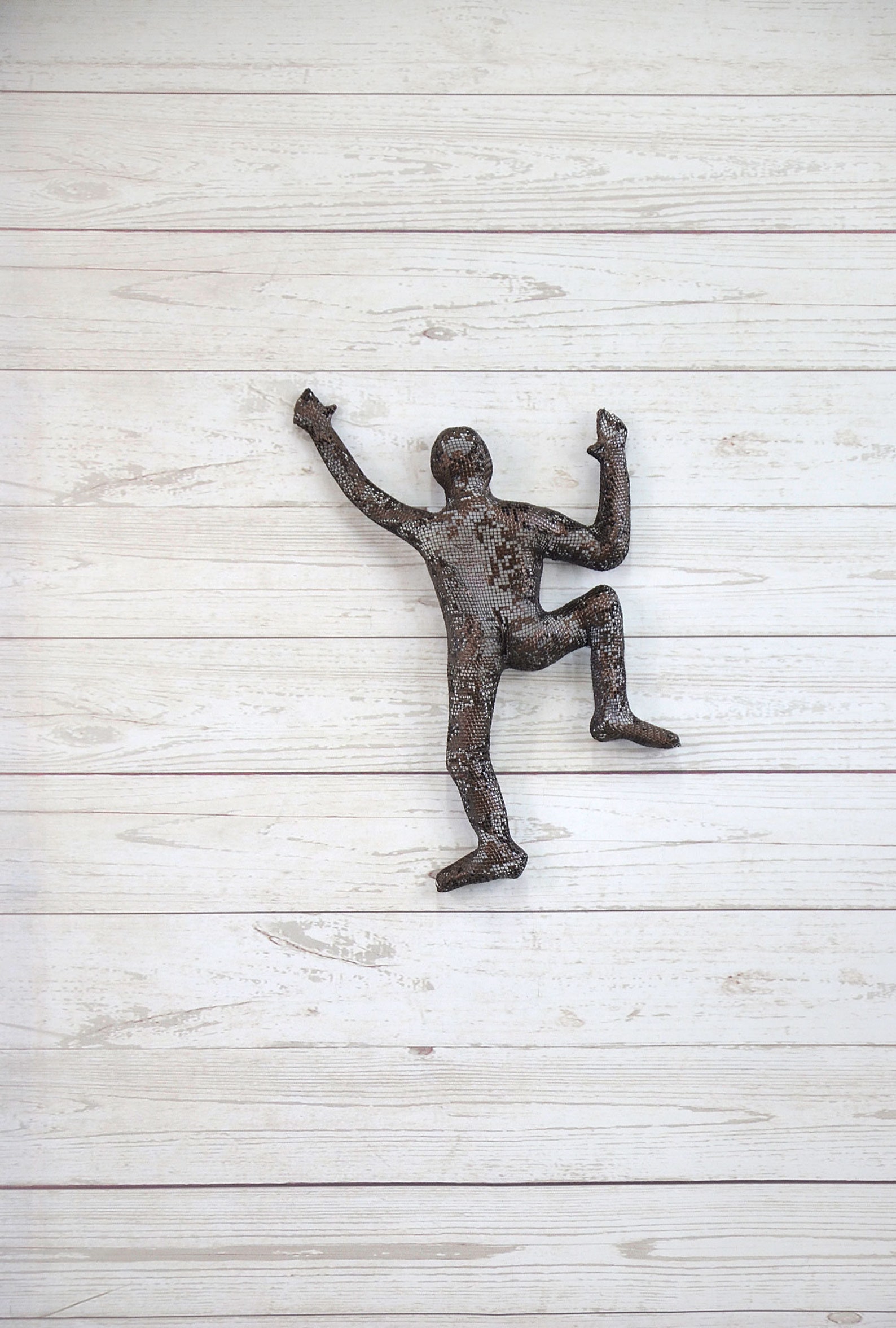 Climbing Figure metal wall art abstract art wire mesh | Etsy