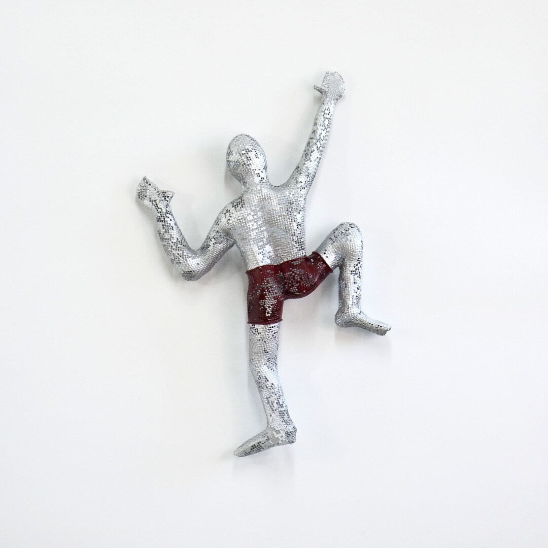 Climbing Man Figure Metal Wall Art Rock Climber Wire Mesh - Etsy
