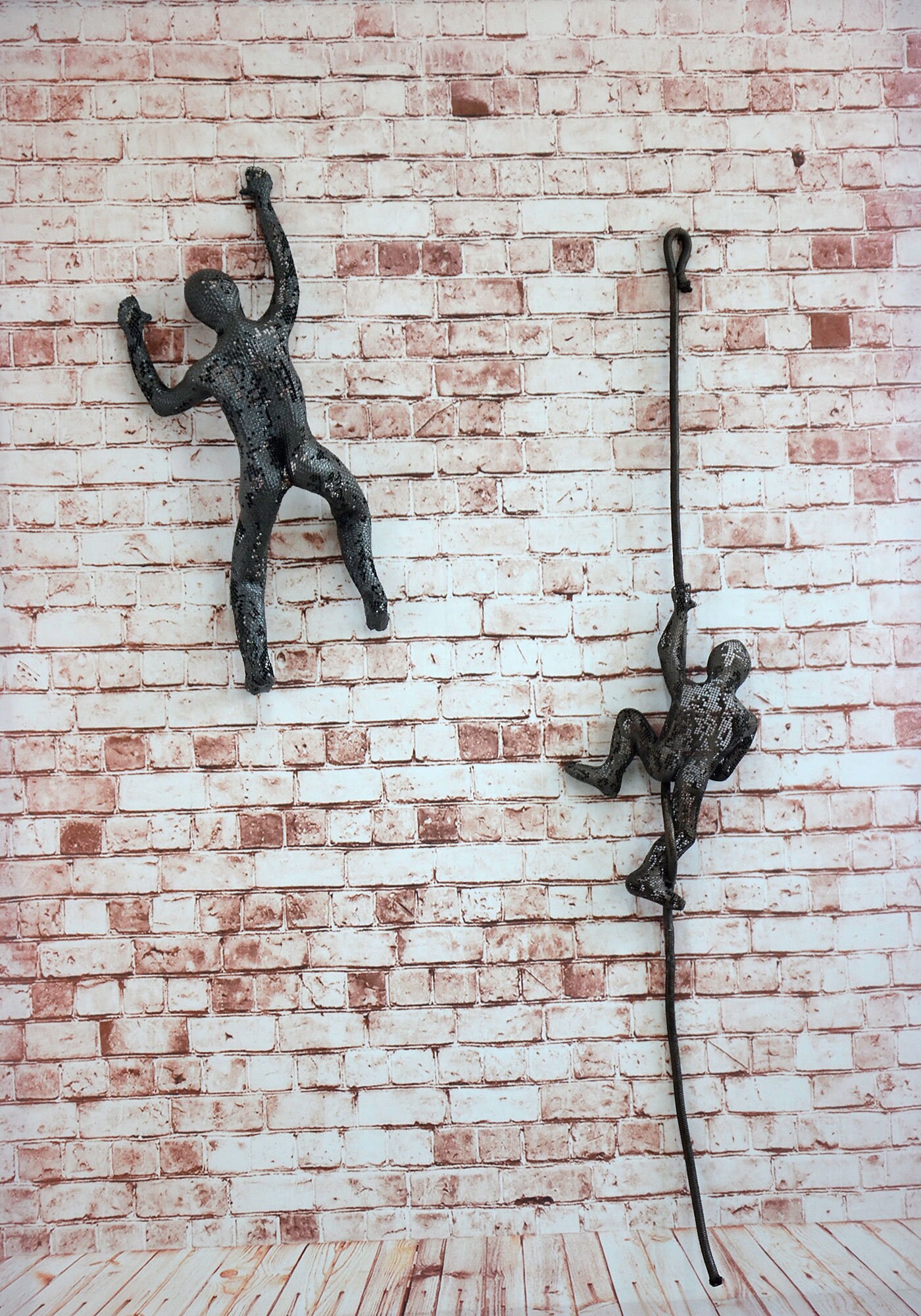 Metal Sculpture of a Climbing Man Wall Art Gift for Home Decor Rock ...