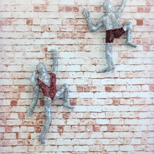 Climbing Man Figure Metal Wall Art Rock Climber Wire Mesh - Etsy