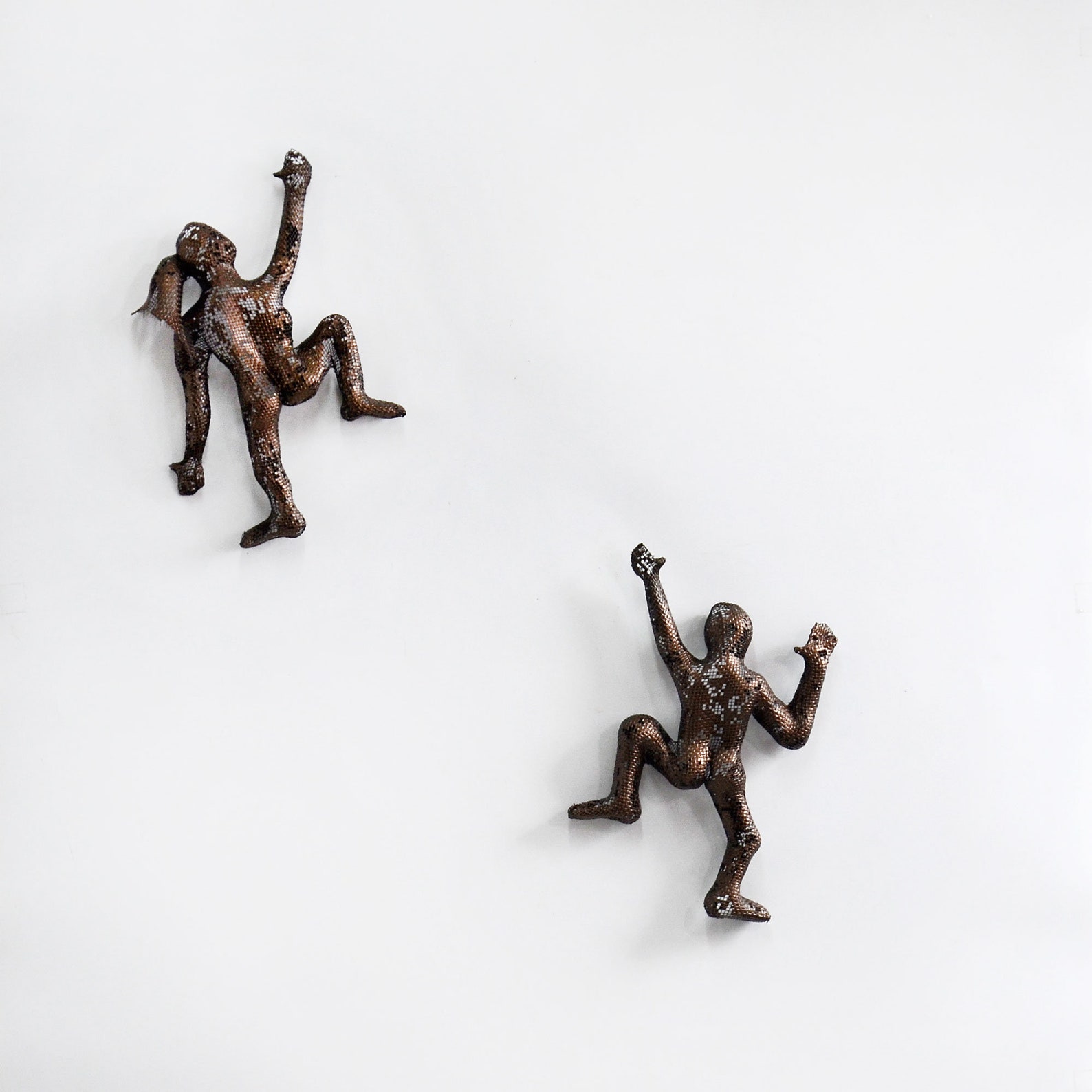 Metal Wall Art SET of 2 Miniature Climbing Figure, Wall Decor, Wall ...