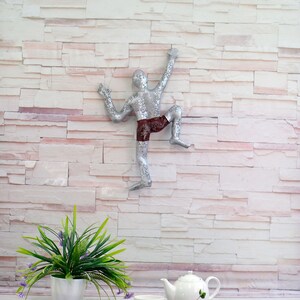 Climbing Man Figure Metal Wall Art Rock Climber Wire Mesh - Etsy