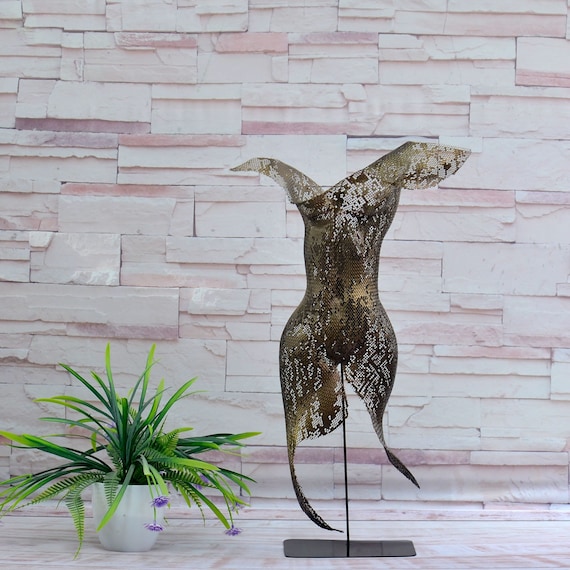 Woman Figurine Torso Sculpture Metal Art Living Room Decor - Etsy