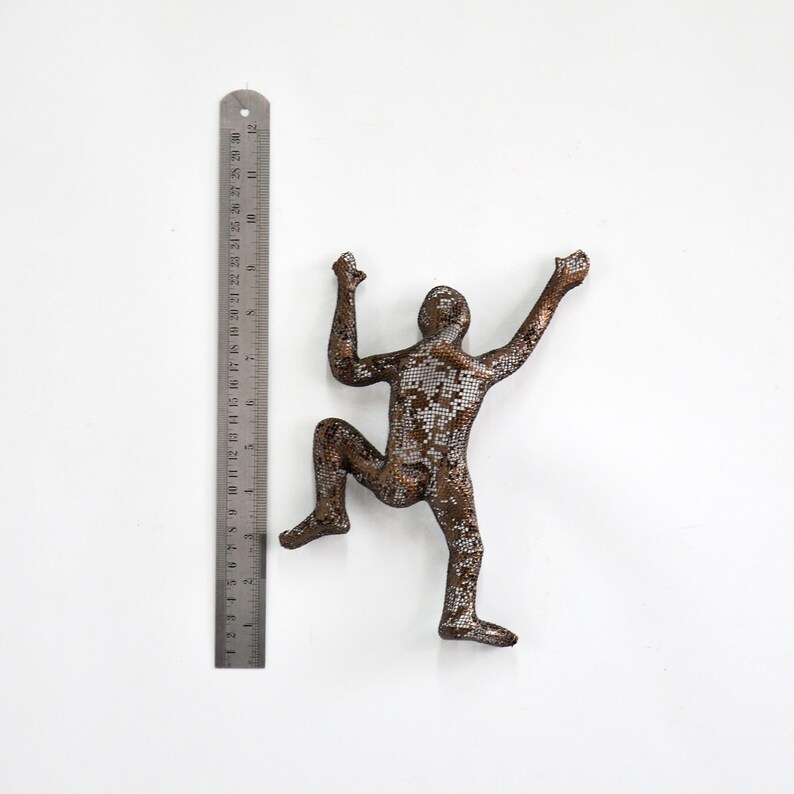 SET of 2 Miniature Climbing Figure, Wall Decor, Wall Hanging, Metal Art ...