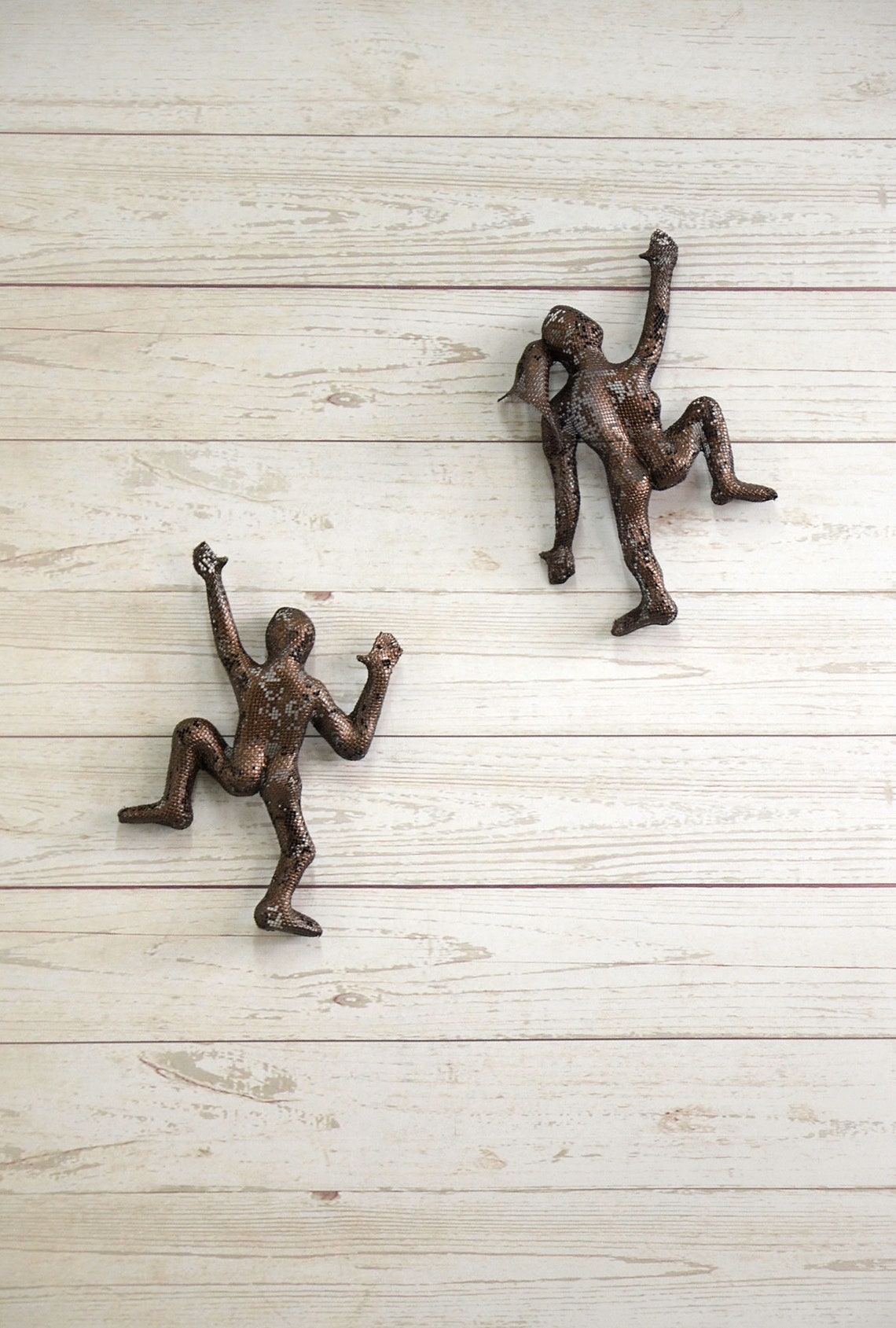 Metal Wall Art SET of 2 Miniature Climbing Figure Wall Decor - Etsy