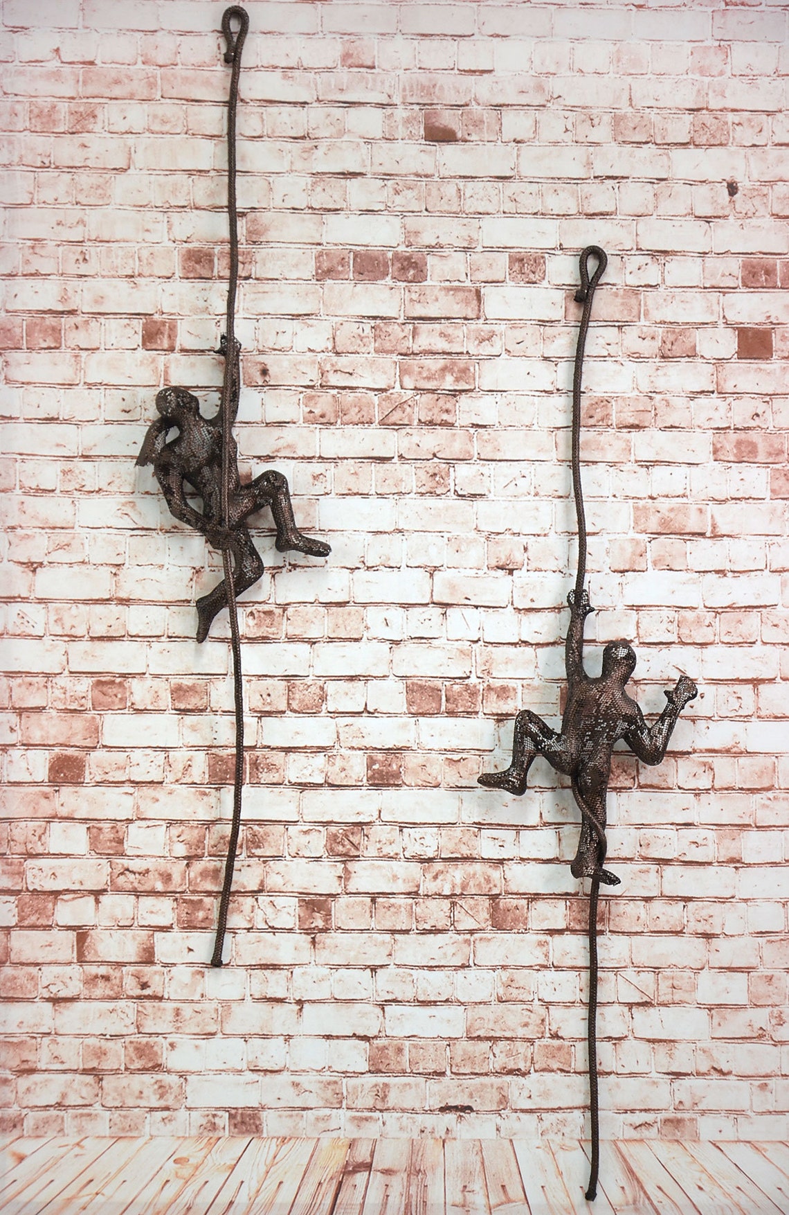 Miniature Metal Sculpture Climbing Man on the Rope Wall | Etsy