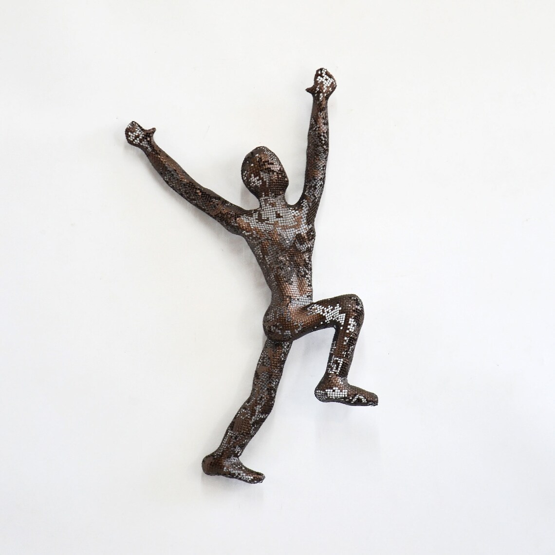 Metal Sculpture of a Climbing Man, Metal Wall Art, Climber 3d Gift ...