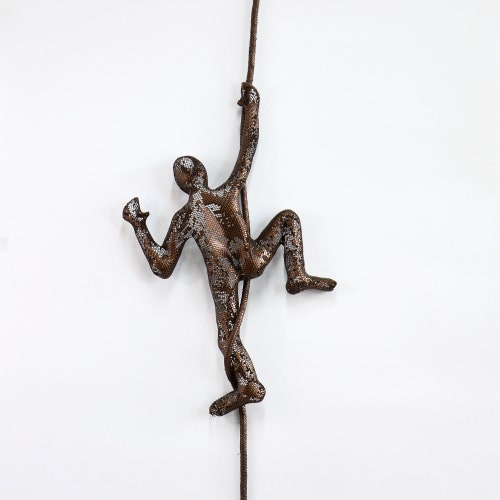 Climbing Woman Figure Metal Wall Art Rock Climber Gift - Etsy