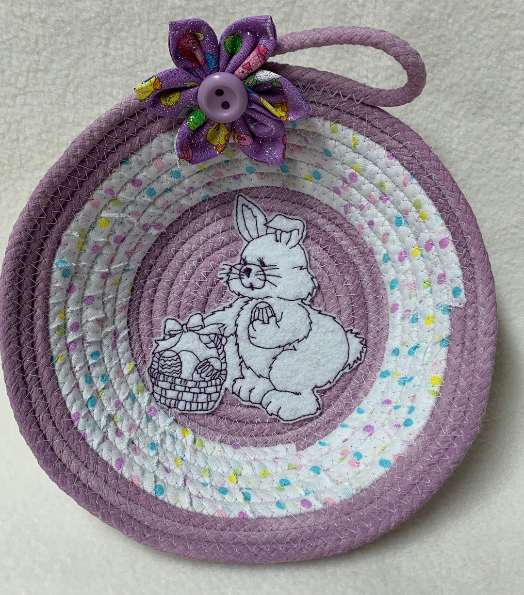 Easter Rope Bowl, Bunny Rope Basket, Clothesline Rope Basket ...