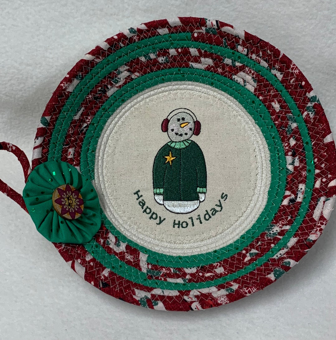 Snowman Rope Bowl, Christmas Rope Bowl, Holiday Decoration, Fabric Rope ...