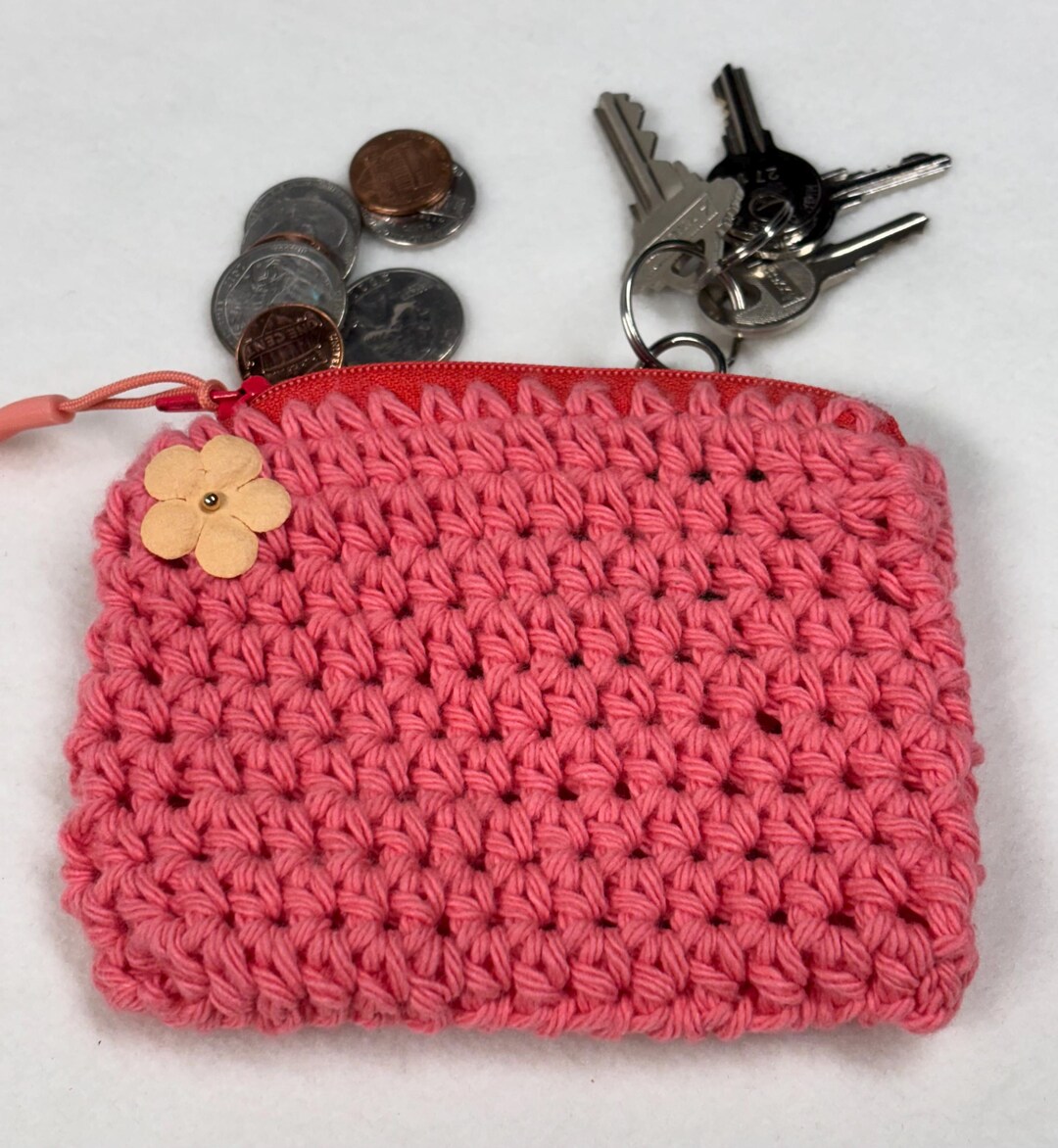 Crocheted Coin Purse, Zipper Pouch, Crocheted Pouch, Zipper Coin Purse ...