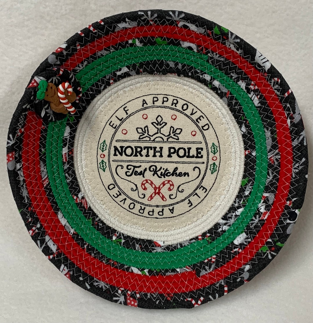 North Pole Rope Bowl, Christmas Rope Bowl, Holiday Decoration, Fabric ...