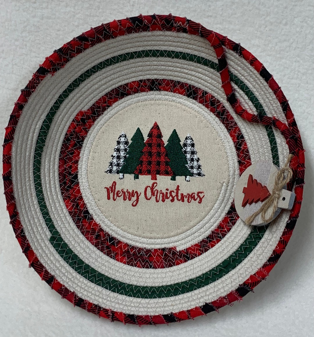 Winter Rope Bowl, Christmas Rope Bowl, Holiday Decoration, Fabric Rope ...