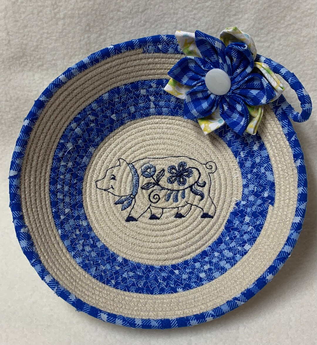 Pig Rope Bowl, Country Rope Basket, Clothesline Rope Basket ...