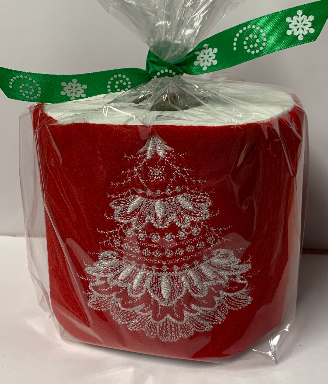 Christmas Tree Toilet Roll Cover, Embroidered Toilet Roll Cozy ...