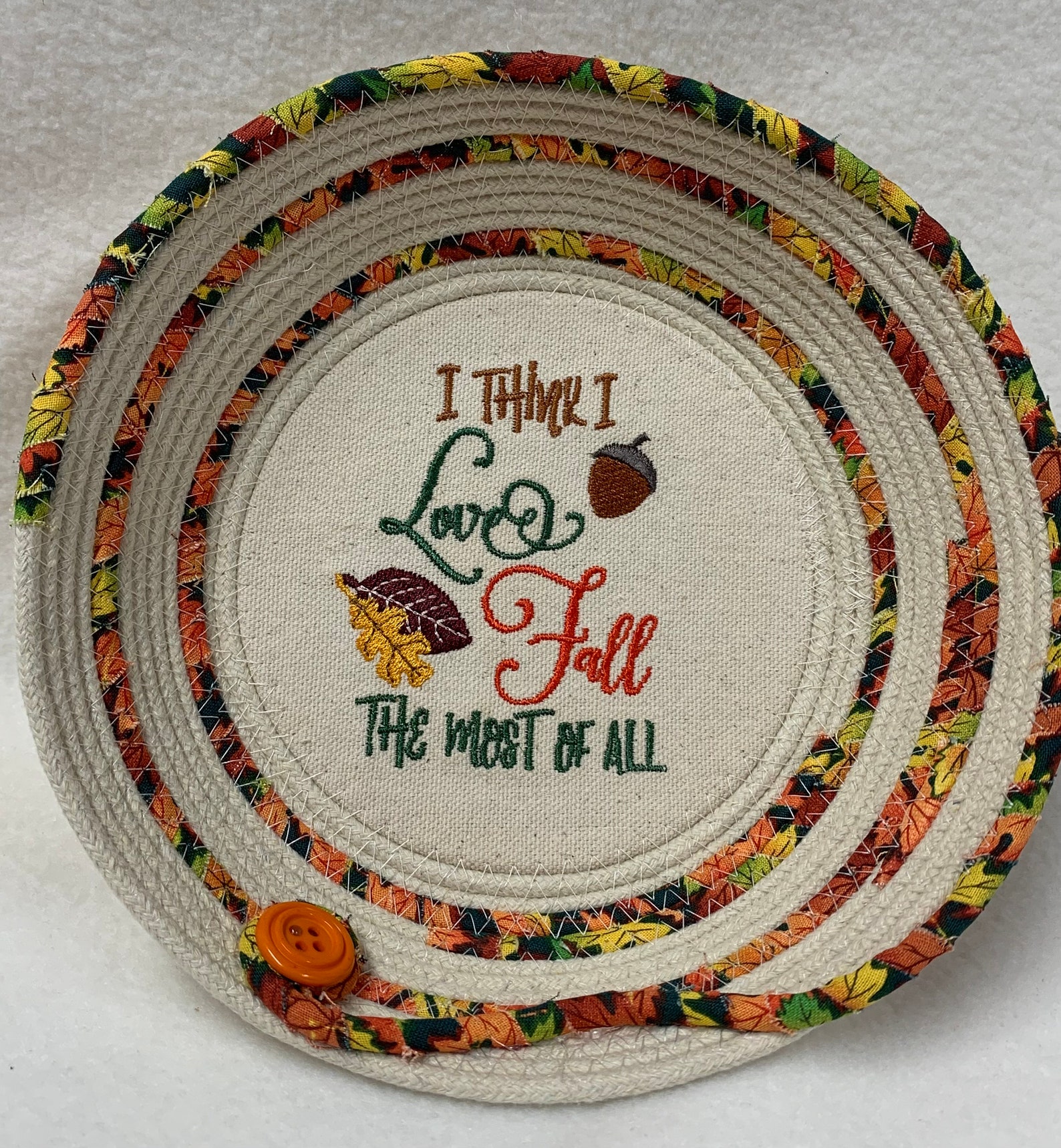 Handmade Fall Rope Bowl: Autumn Fabric Basket - Etsy